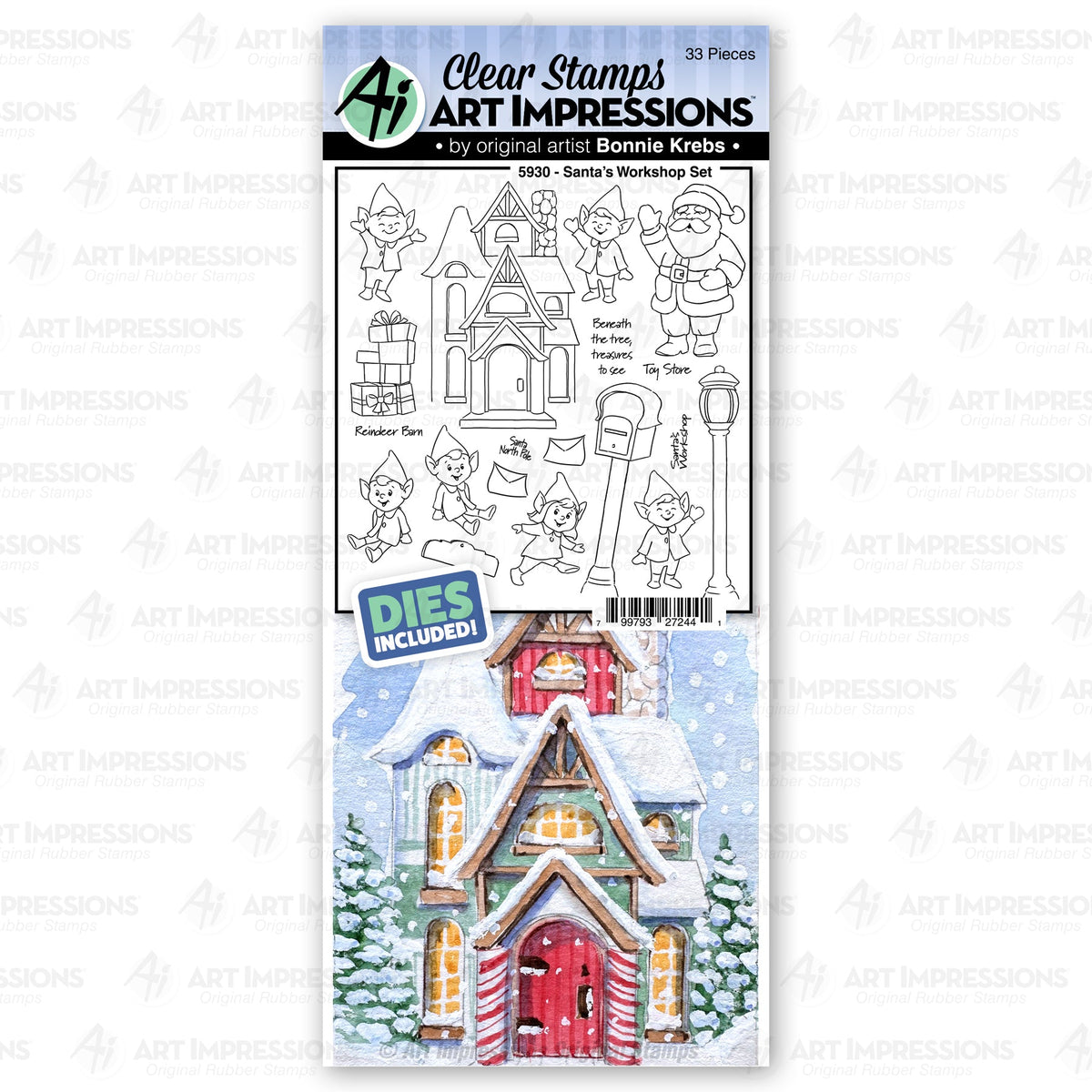 Art Impressions Santa's Workshop Stamp and Die Set 5930 – Simon Says Stamp