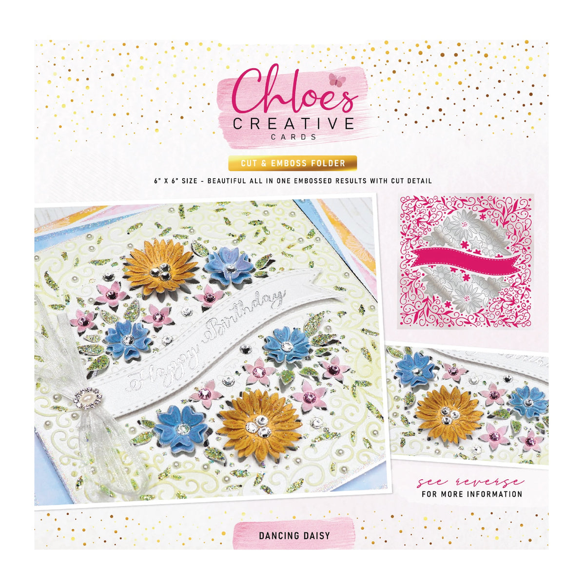 Chloe's Creative Cards Dancing Daisy Cut and Emboss Folder c-cemb-danc – Simon Says Stamp