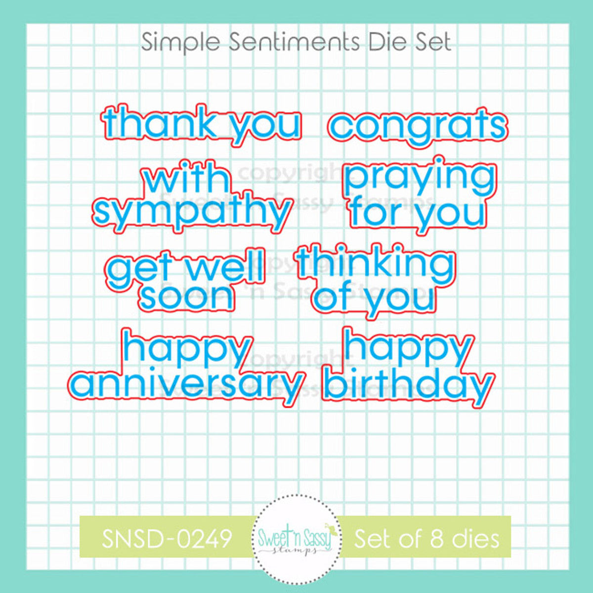 Sweet 'N Sassy Simple Sentiments Dies snsd-0249 – Simon Says Stamp