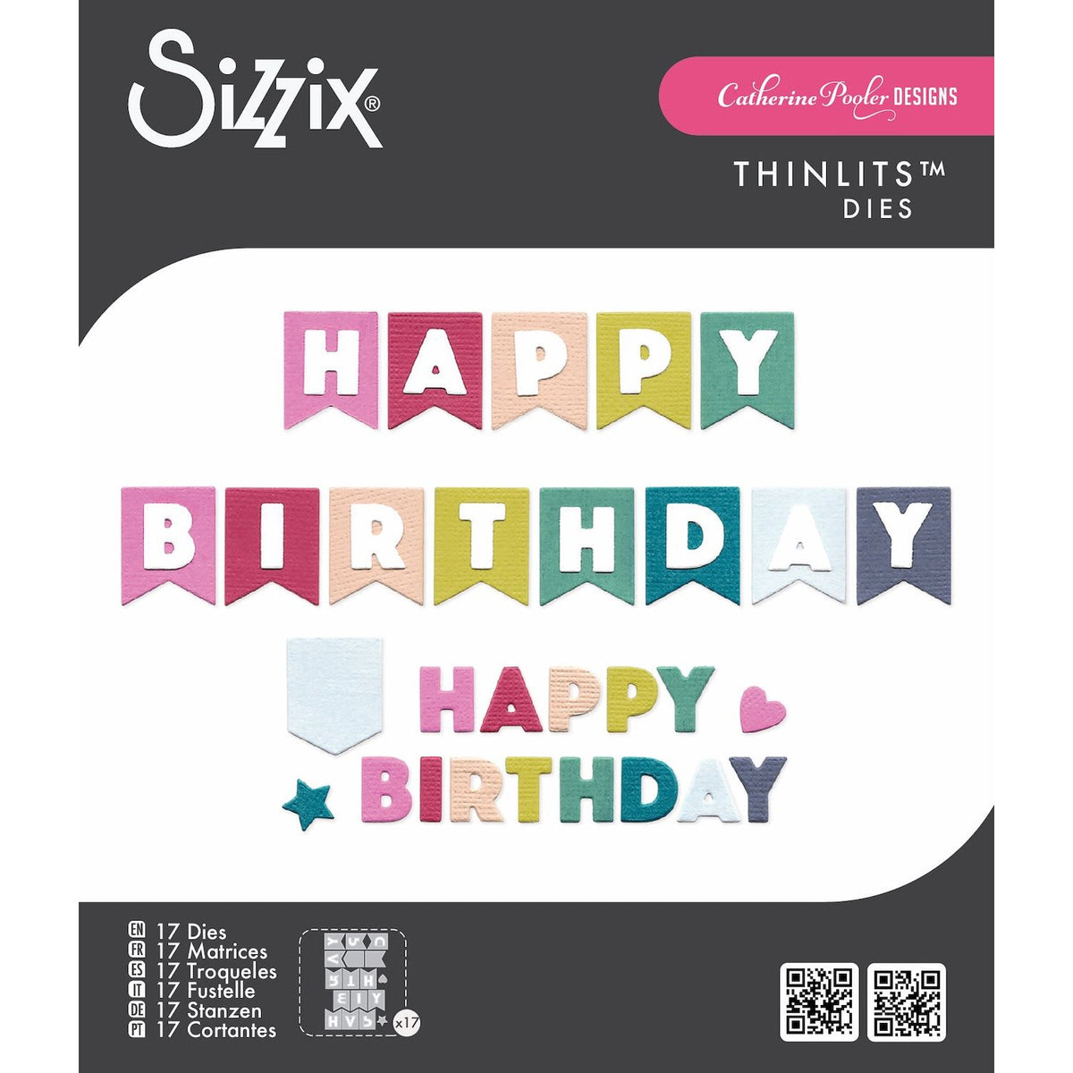 Sizzix Birthday Bunting Thinlits Dies 666833 – Simon Says Stamp