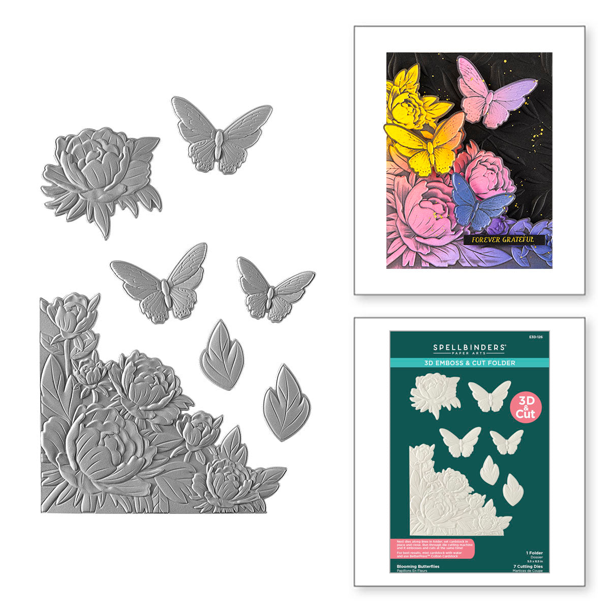 Spellbinders Blooming Butterflies 3D Emboss and Cut Folder e3d-126 – Simon Says Stamp