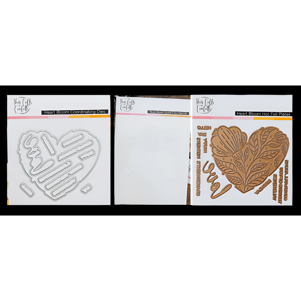 This Calls For Confetti Heart Bloom Hot Foil Plate Coordinating Die an – Simon Says Stamp