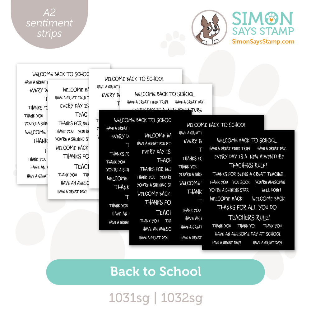 Simon Says Stamp Sentiment Strips Back to School Bundle set1031bs Happ