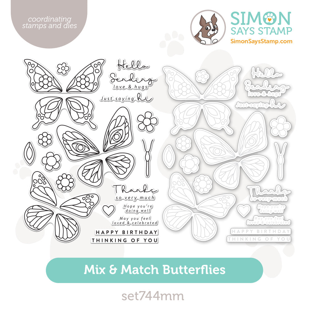 Simon Says Stamps And Dies Mix And Match Butterflies set744mm Splendor