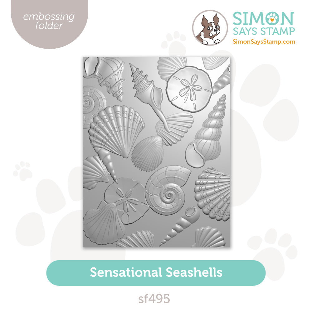 Simon Says Stamp Embossing Folder Sensational Seashells sf495 Friend L