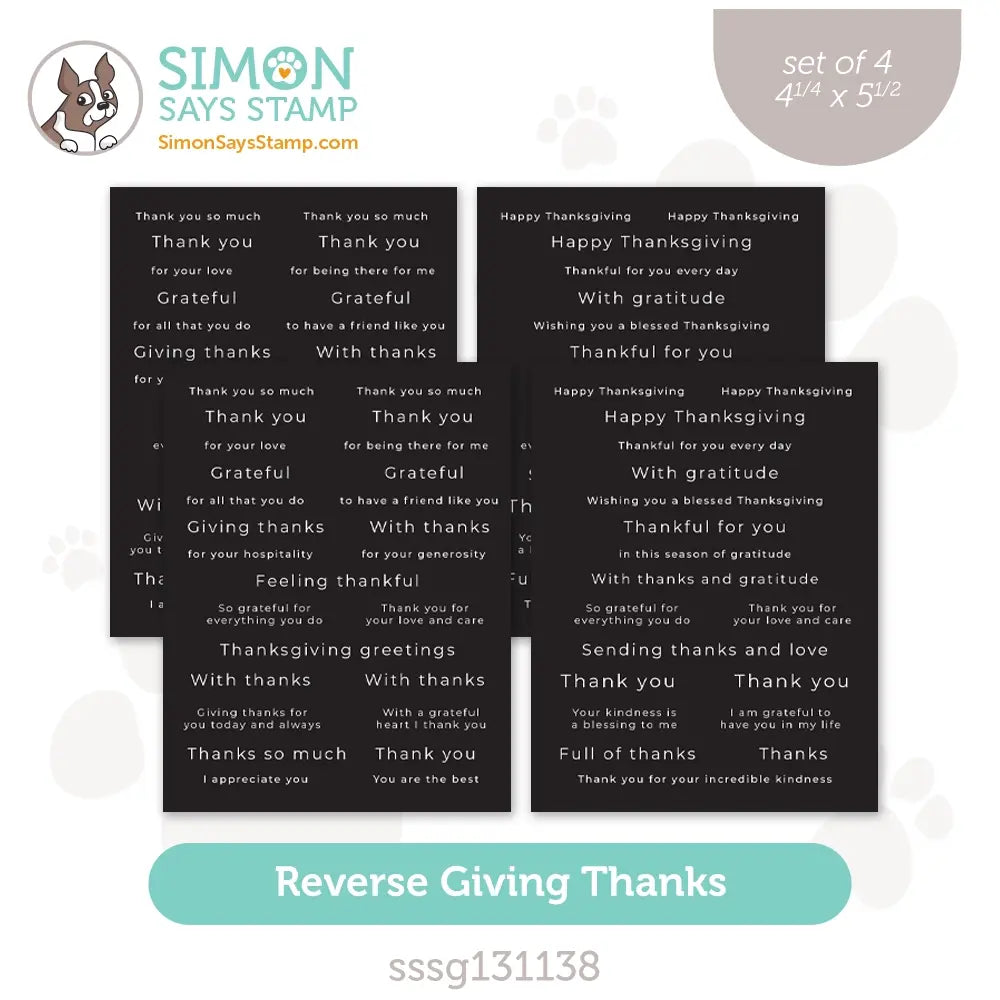 Simon Says Stamp Sentiment Strips Reverse Giving Thanks sssg131138 Sea