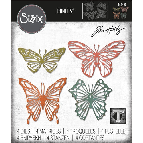 Tim Holtz Sizzix SCRIBBLY BUTTERFLIES Thinlits Die Set 664409 – Simon Says Stamp