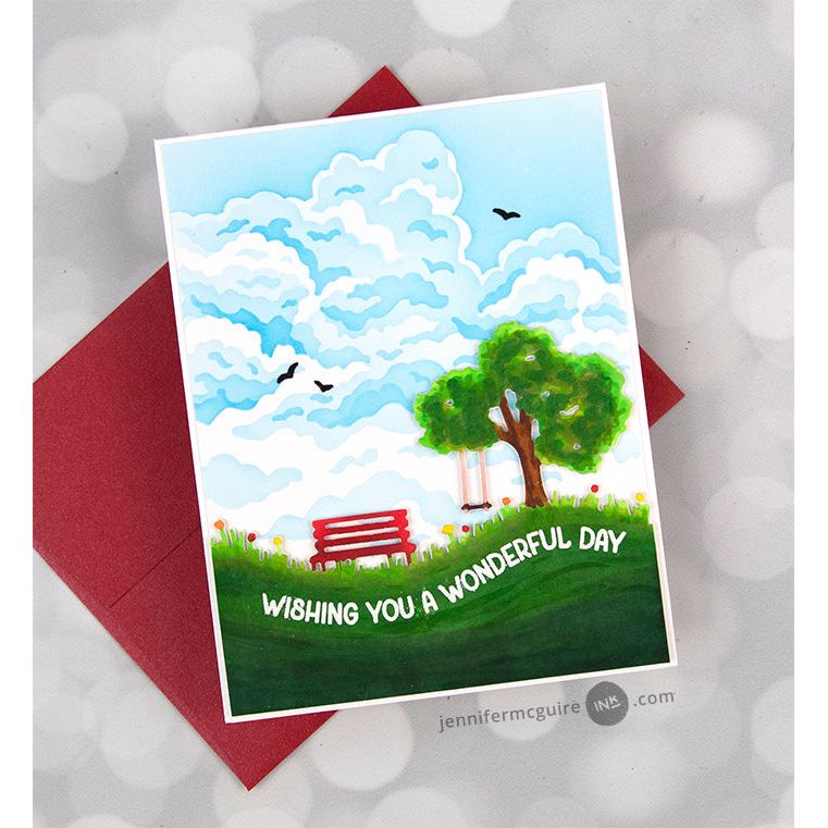 Hero Arts Color Layering Clouds Stencils Sa241 Simon Says Stamp