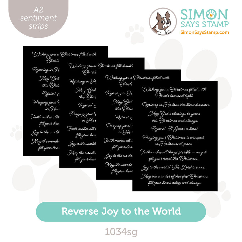 Simon Says Stamp Sentiment Strips Reverse Joy to the World 1034sg DieC