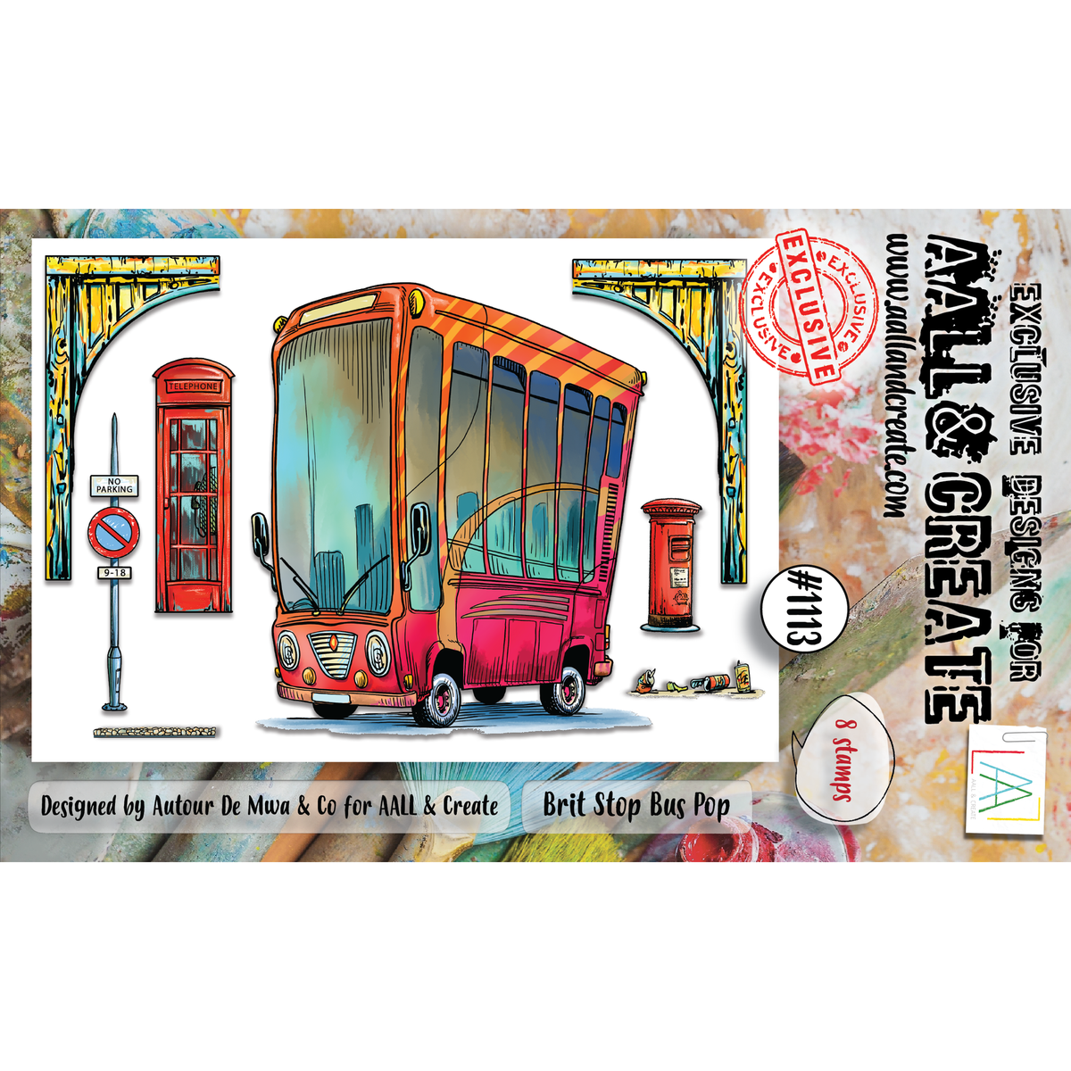 AALL & Create Brit Stop Bus Pop A6 Clear Stamps 1113* – Simon Says Stamp