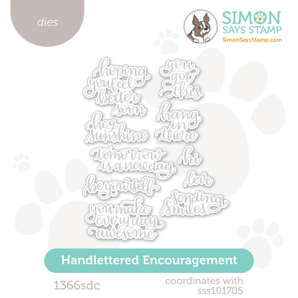 Simon Says Stamp Handlettered Encouragement Wafer Dies 1366sdc Happy C