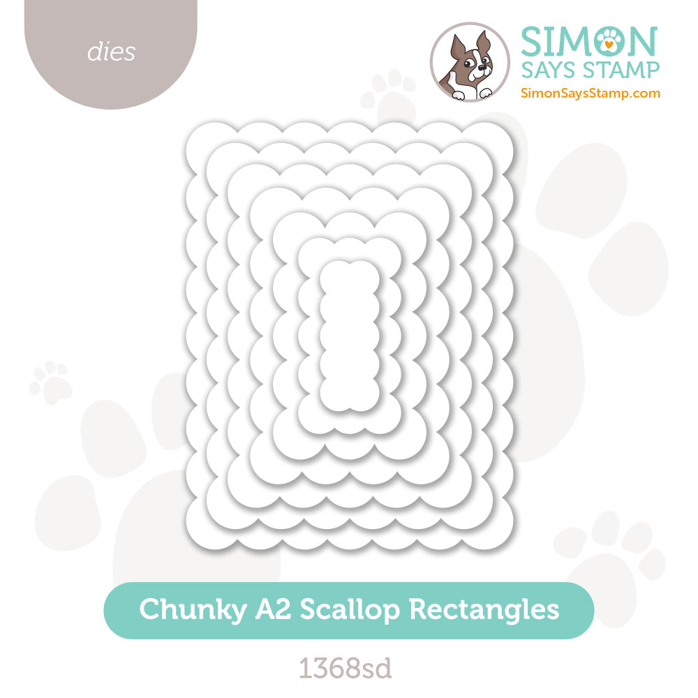 Simon Says Stamp Chunky A2 Scallop Rectangles Wafer Dies 1368sd DieCem