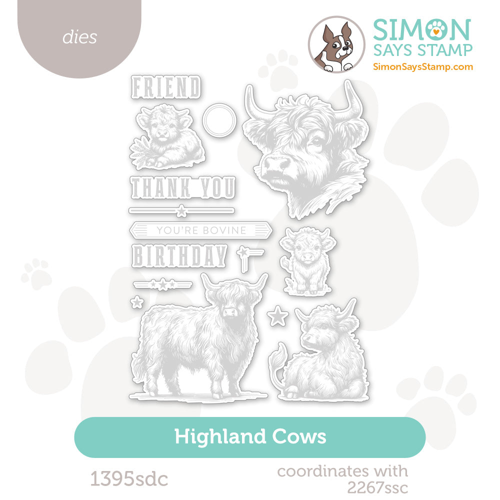 Simon Says Stamp Highland Cows Wafer Dies 1395sdc STAMPtember