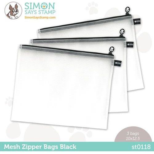 Simon Says Stamp Black Mesh Zipper Bags 3 Pack