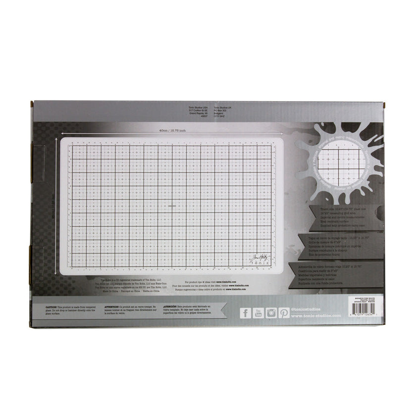 Tim Holtz Tonic Travel Glass White Studio Mat with Storage Sleeve 2634 ...