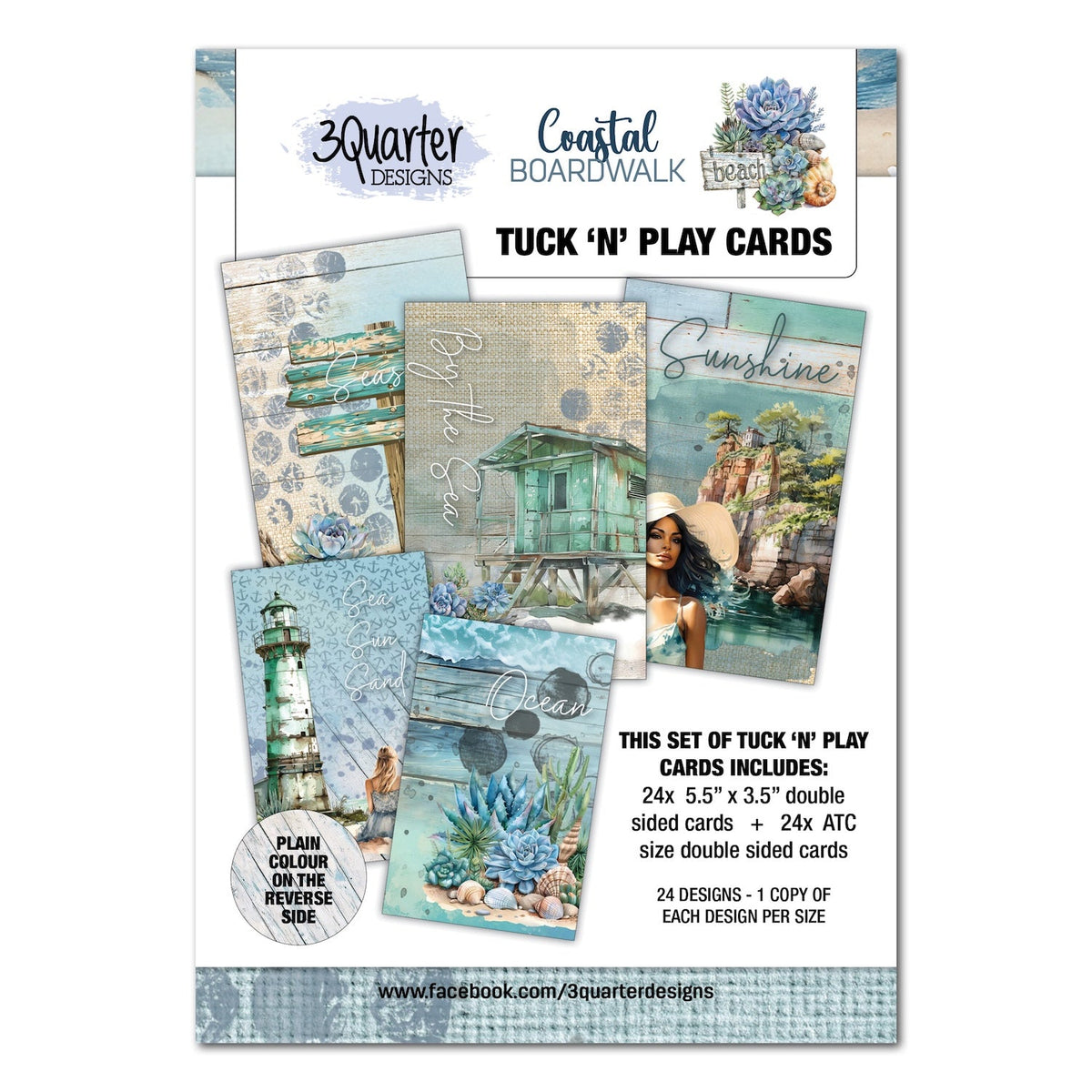3Quarter Designs Coastal Boardwalk Tuck N Play Cards 3q-tp-coastalboar ...