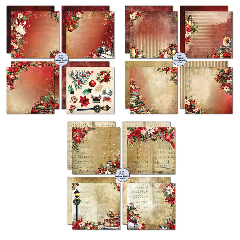 3Quarter Designs Holly Jolly 8x8 Paper Pack 3q-pp8-hollyjolly – Simon Says Stamp