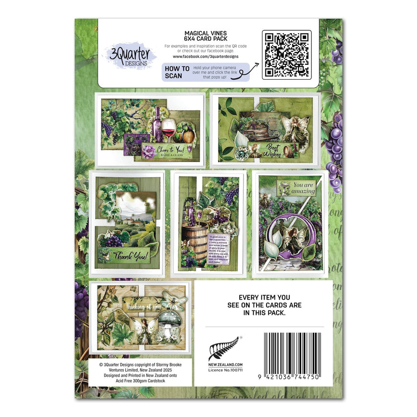 3Quarter Designs Magical Vines 6x4 Card Pack 3q-cc-magicalvines ...