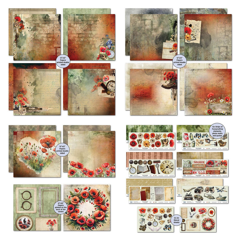 3Quarter Designs Never Forgotten 12x12 Paper And Diecuts 3q-sc-neverfo ...