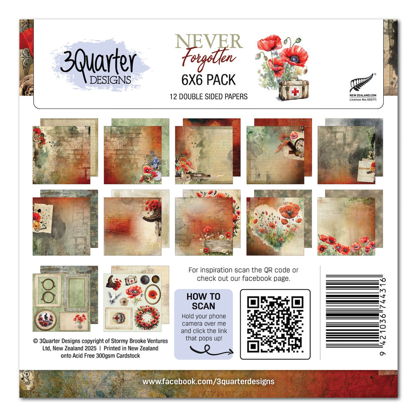3Quarter Designs Never Forgotten 6x6 Paper Pack 3q-pp6-neverforgotten ...