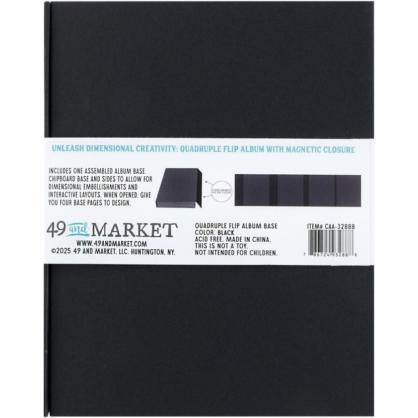 49 and Market Create-An-Album Quadruple Flip Album Base Black caa-3288 ...