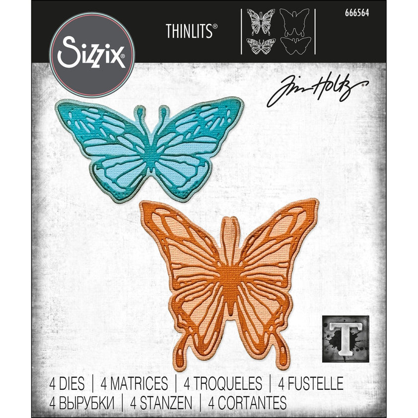 Tim Holtz Sizzix Vault Scribbly Butterfly Thinlits Dies 666564 – Simon Says Stamp