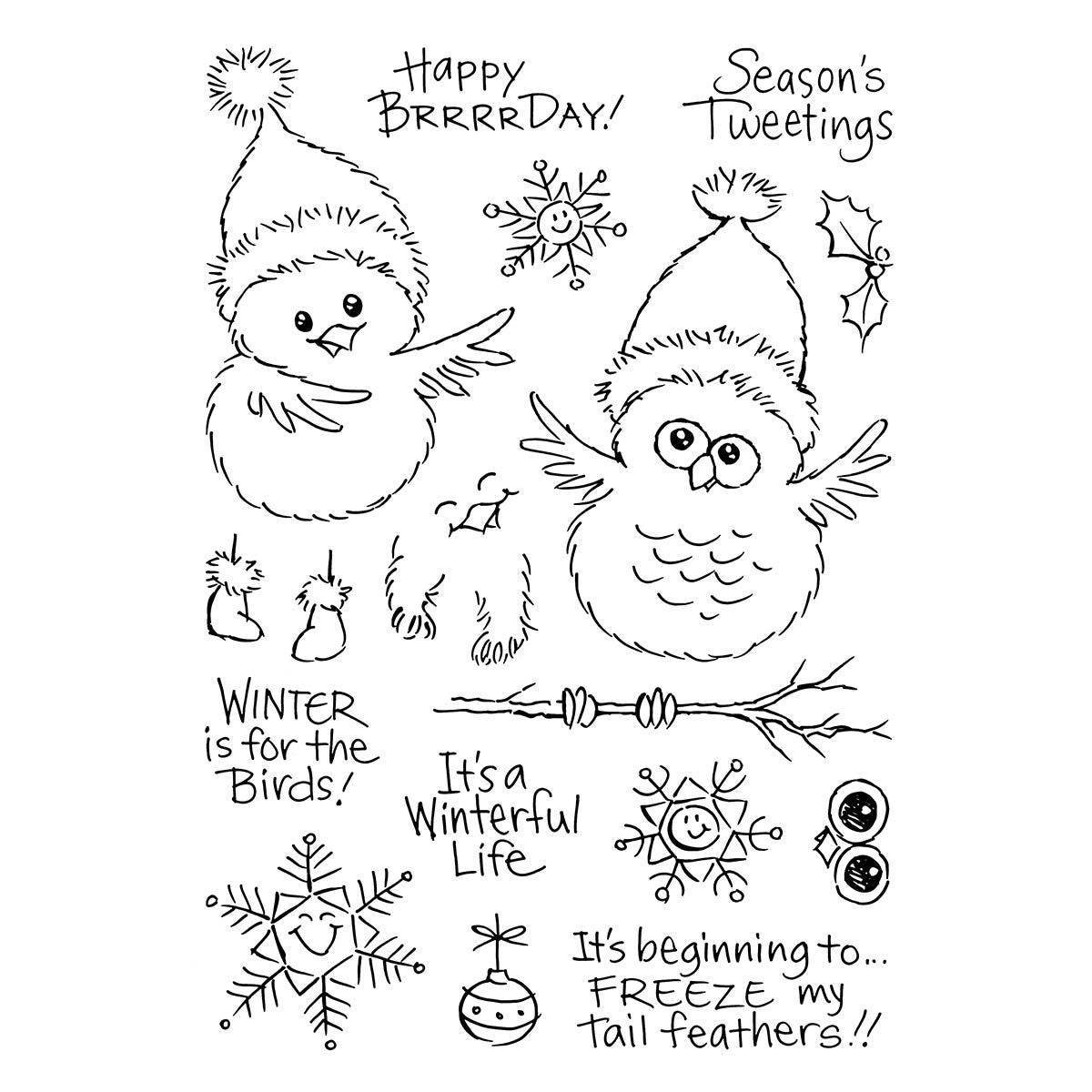 Stampendous FransFormer Snow Birds Clear Stamps stp-219* – Simon Says Stamp