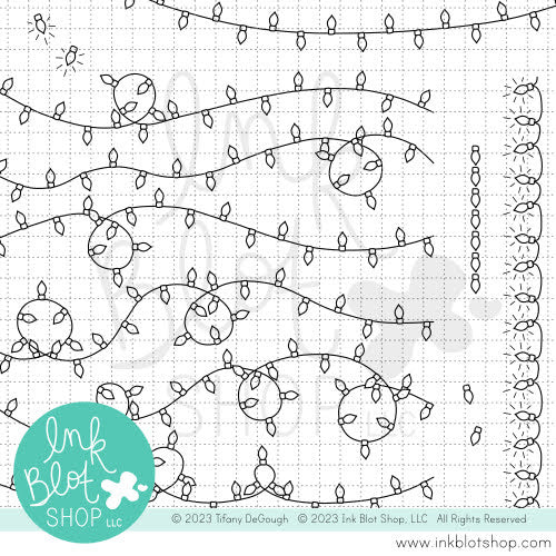Ink Blot Shop Strings of Lights Background And Borders Clear Stamps in ...