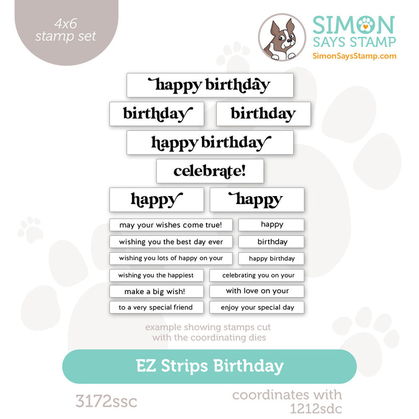 Simon Says Clear Stamps EZ Strips Birthday 3172ssc To Be Loved – Simon ...