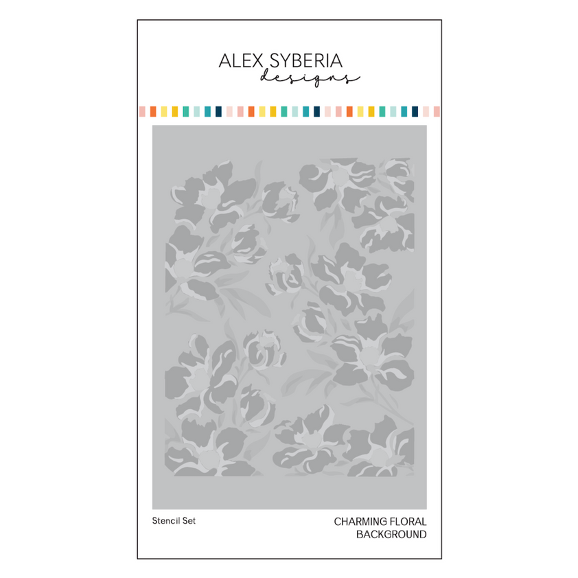 Alex Syberia Designs Charming Floral Background Stencil Set asd-ste-pp ...