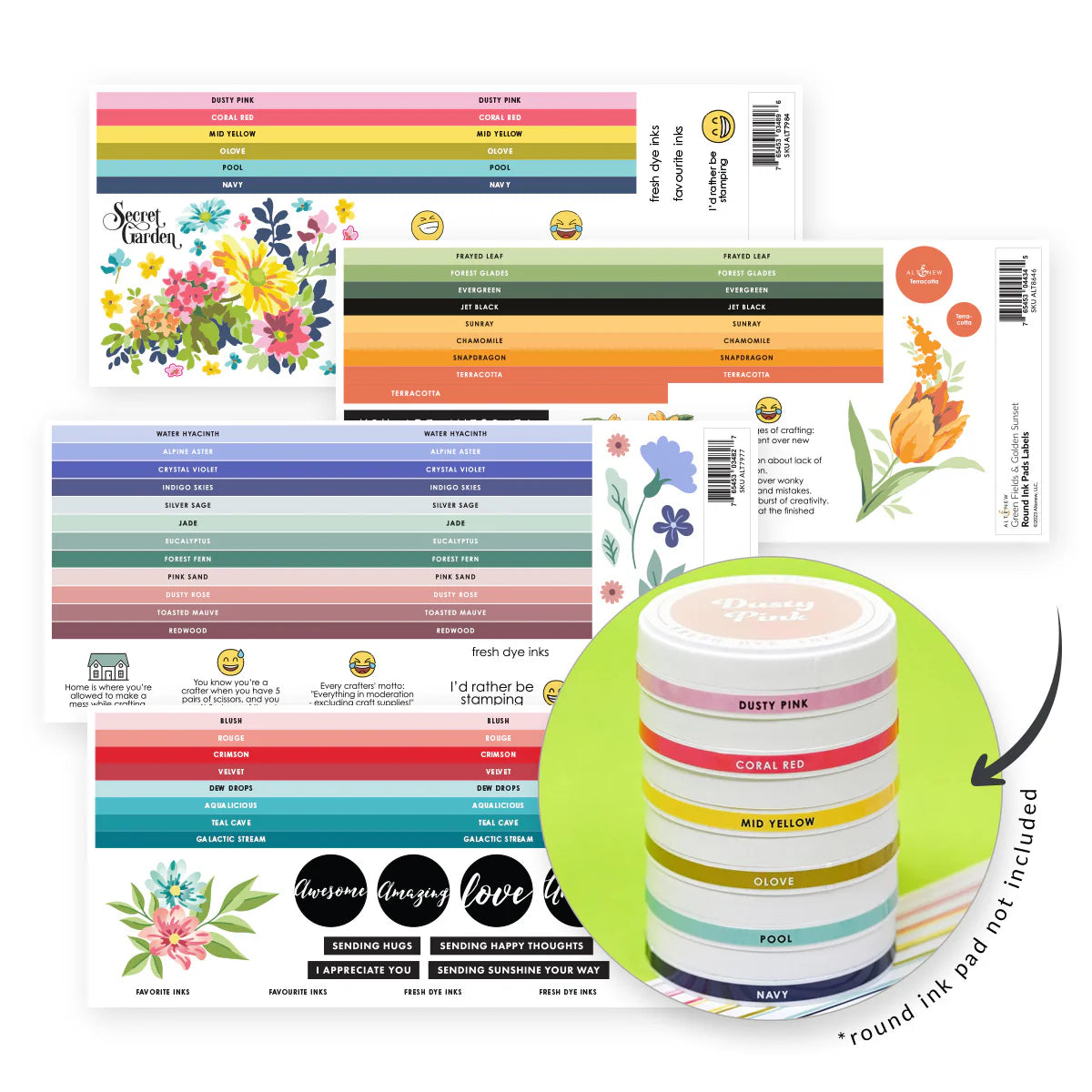 Altenew Colorful Charisma Round Ink Pads Label Set – Simon Says Stamp