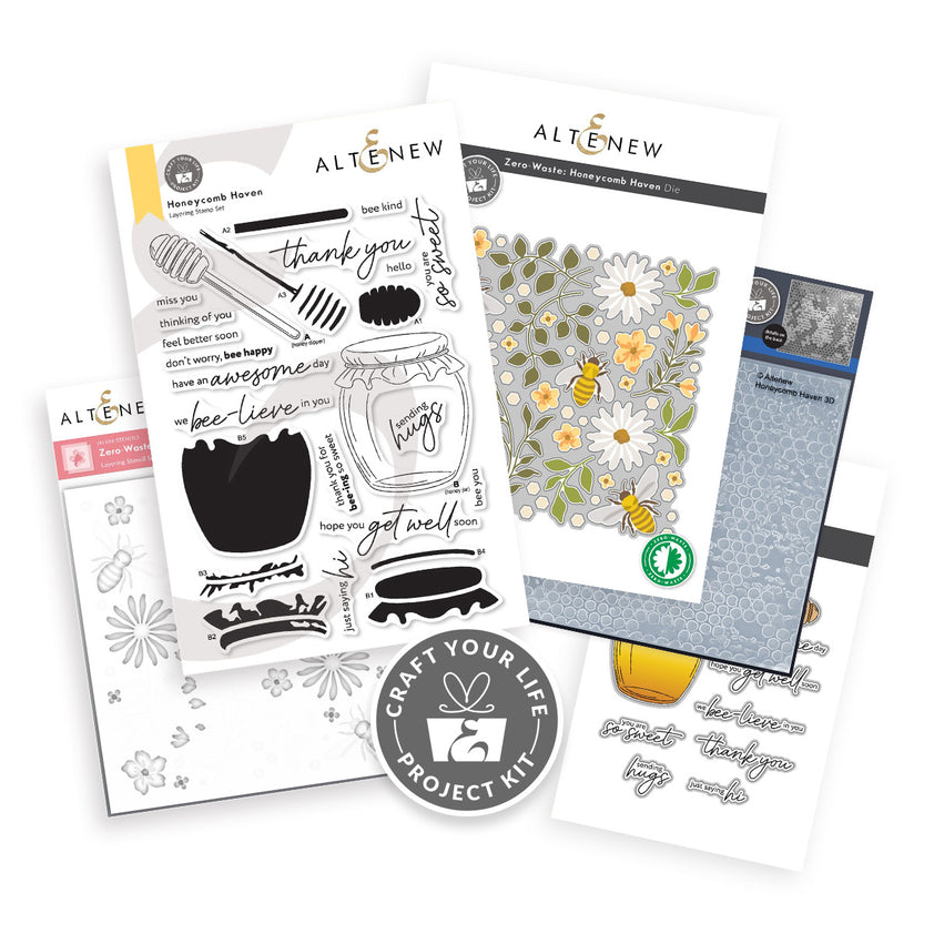 Altenew Craft Your Life Project Kit Honeycomb Haven Kit and Add On Die ...