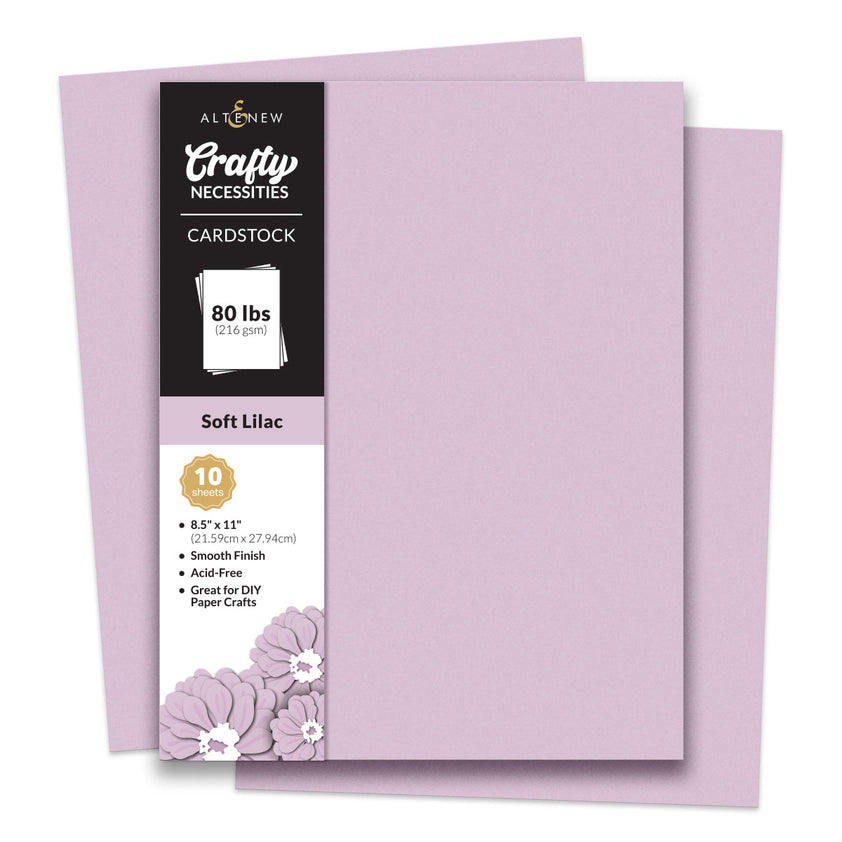 Altenew Crafty Necessities Soft Lilac Cardstock 10 Sheet Pack alt8992 ...