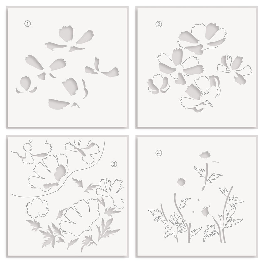 Altenew Dancing Cosmos Simple Coloring Stencils alt11074 – Simon Says Stamp