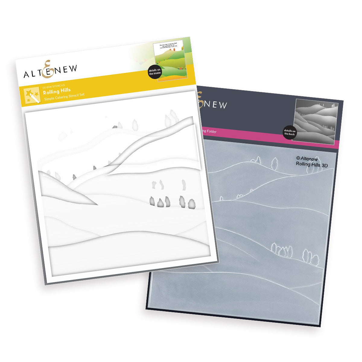 Altenew Rolling Hills 3D Embossing Folder and Coloring Stencil Set ...