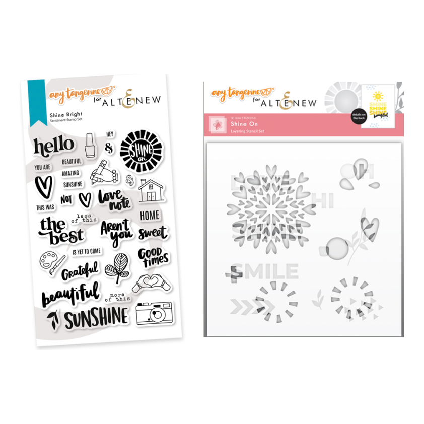 Altenew Shine Bright Clear Stamps and Shine On Stencils Set – Simon ...