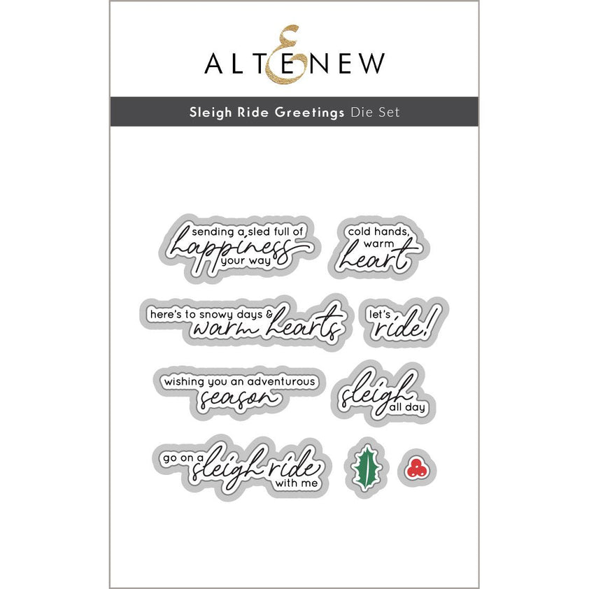 Altenew Sleigh Ride Greetings Clear Stamp and Die Set – Simon Says Stamp