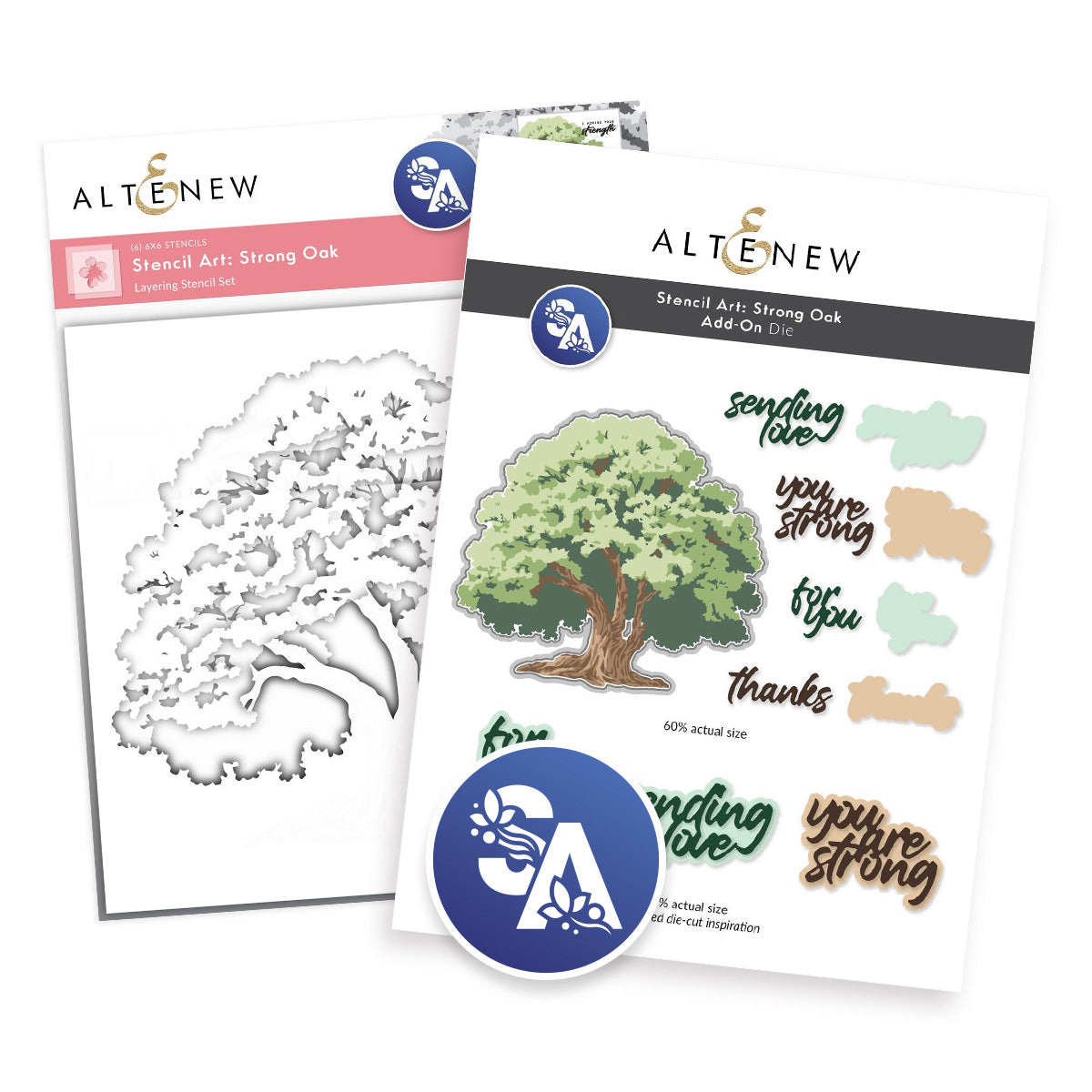 Altenew Stencil Art Strong Oak and Add-on Die Set – Simon Says Stamp
