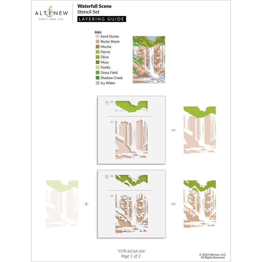 Altenew Waterfall Scene Layering Stencils alt8947 – Simon Says Stamp