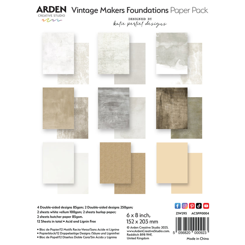 Arden Creative Studio Foundations 6x8 Paper Pack acspp0004 – Simon Says Stamp
