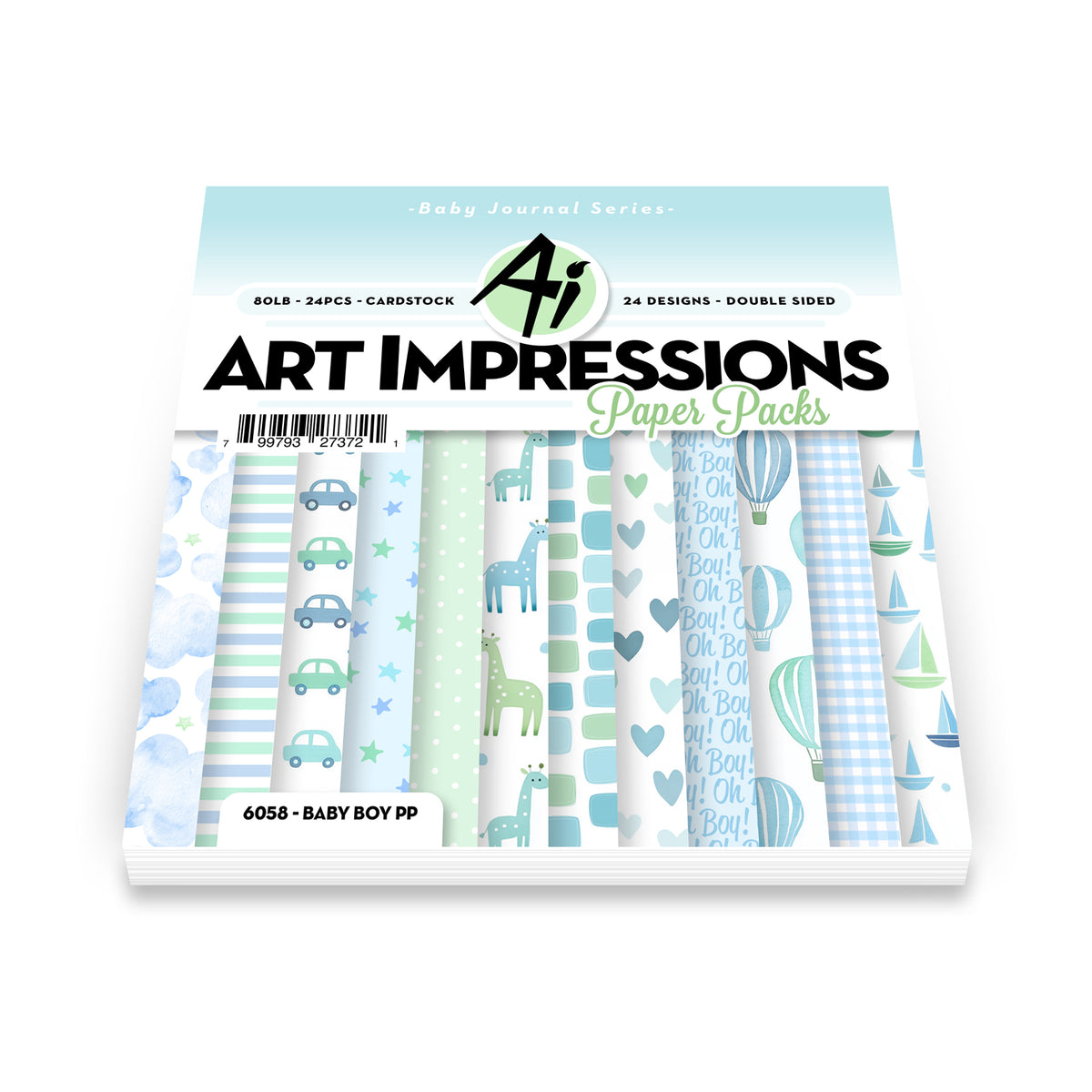 Art Impressions Baby Boy Journal Series 6x6 Inch Double-Sided Paper Pa ...