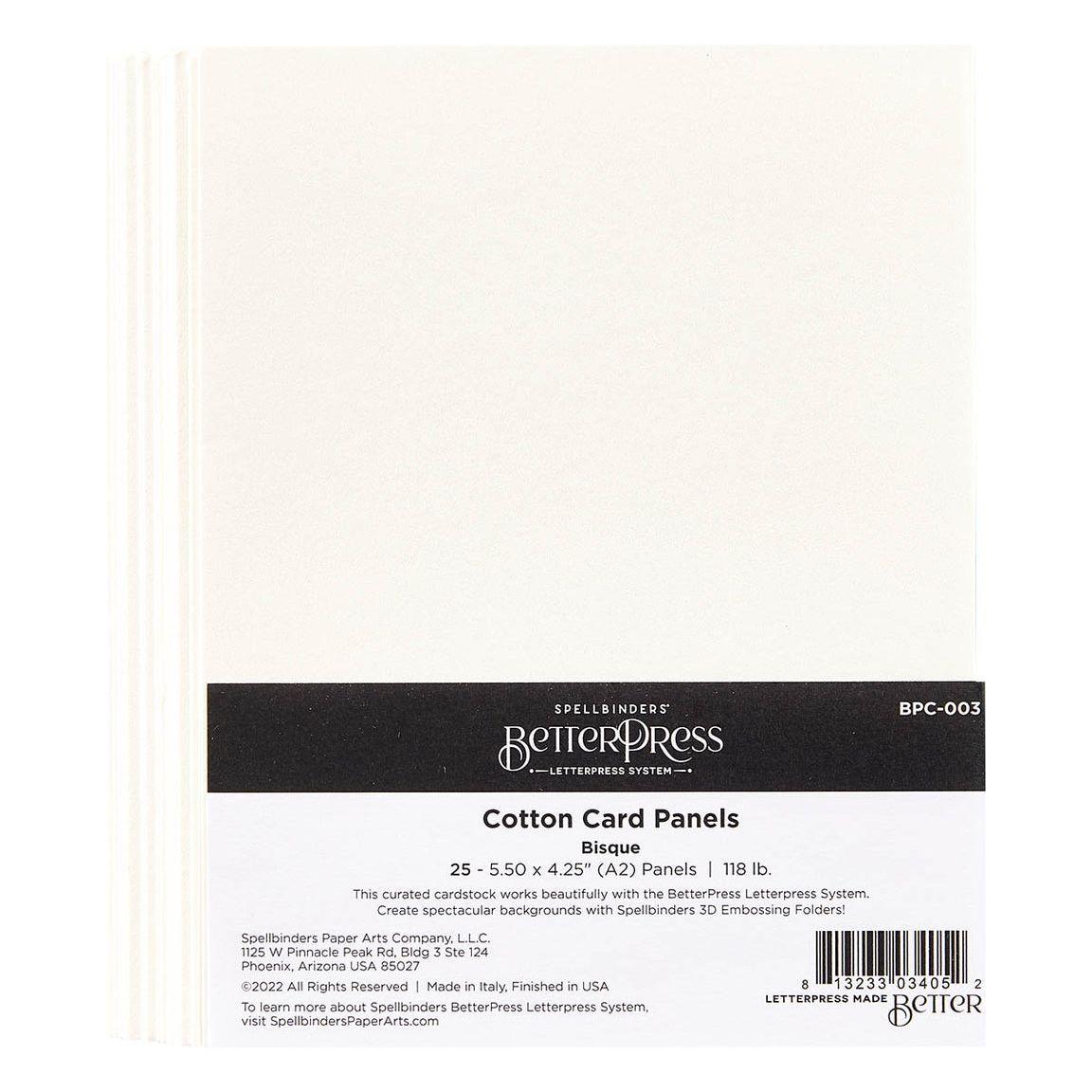 Spellbinders BetterPress Cotton Card Panels A2 Bisque 25 Pack BPC-003 ...
