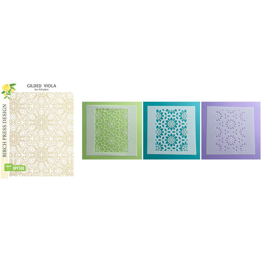 Birch Press Design Gilded Viola Plate and Stencil Bundle – Simon Says Stamp