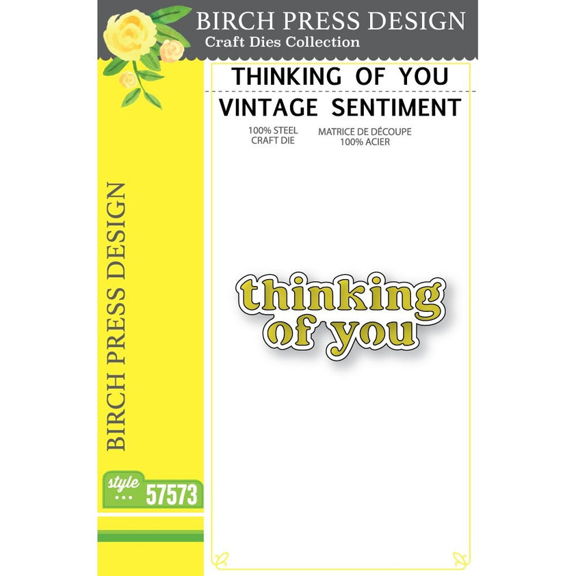 Birch Press Design Thinking of You Vintage Sentiment Dies 57573 – Simon ...