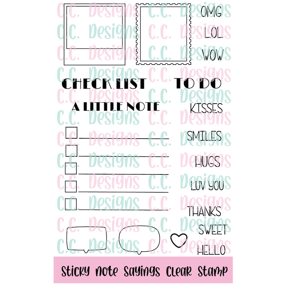 C.C. Designs Sticky Notes Clear Stamp Set ccd-0417 – Simon Says Stamp