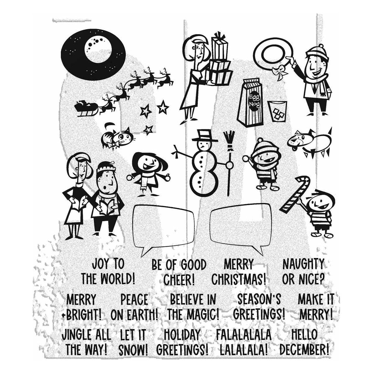 Tim Holtz Cling Rubber Stamps Christmas Cartoons cms473 – Simon Says Stamp
