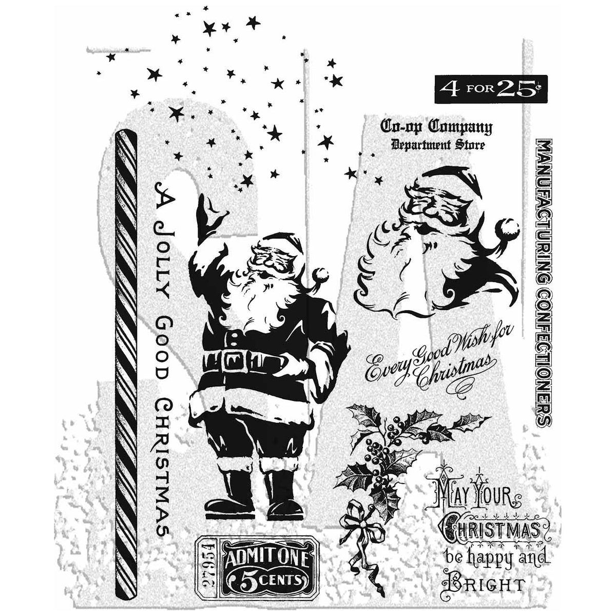 Tim Holtz Cling Rubber Stamps Jolly Holiday cms474 – Simon Says Stamp