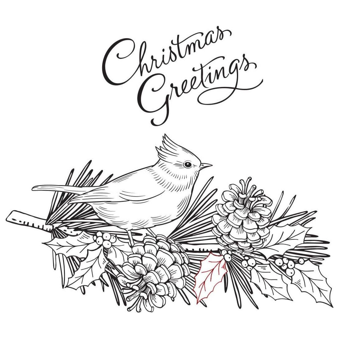Christmas Cardinal Coloring Pages