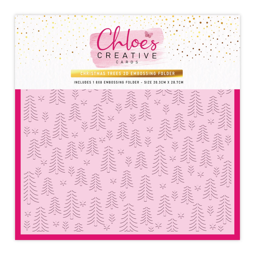 Chloe's Creative Cards Christmas Tree 2D 8x8 Embossing Folder c-8emb-c ...