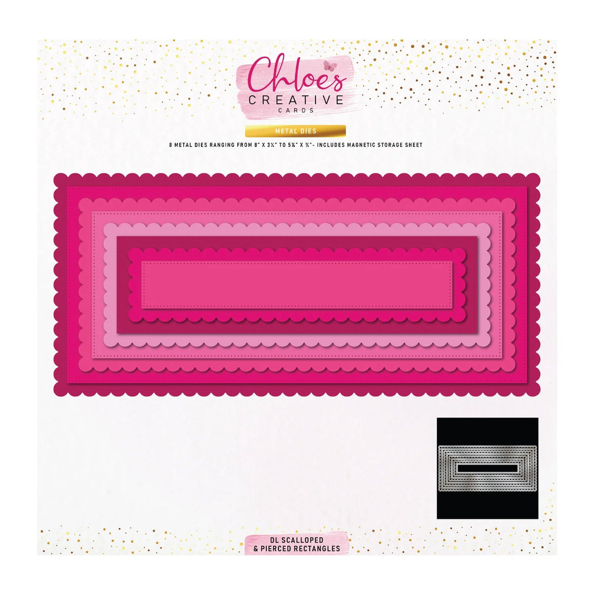 Chloe's Creative Cards DL Scalloped and Pierced Rectangle Dies scalpdl ...